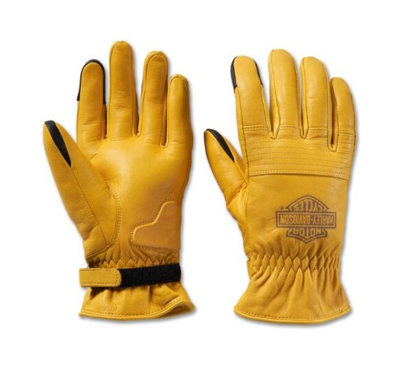 Men’s Helm Leather Work Gloves – Natural | Richco Harley