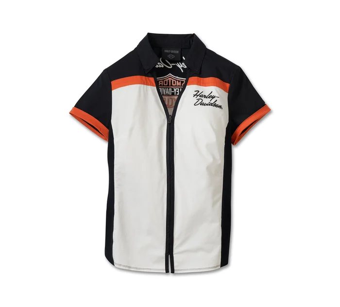 Women's Elemental Bar & Shield Zip Front Shirt | Richco Harley